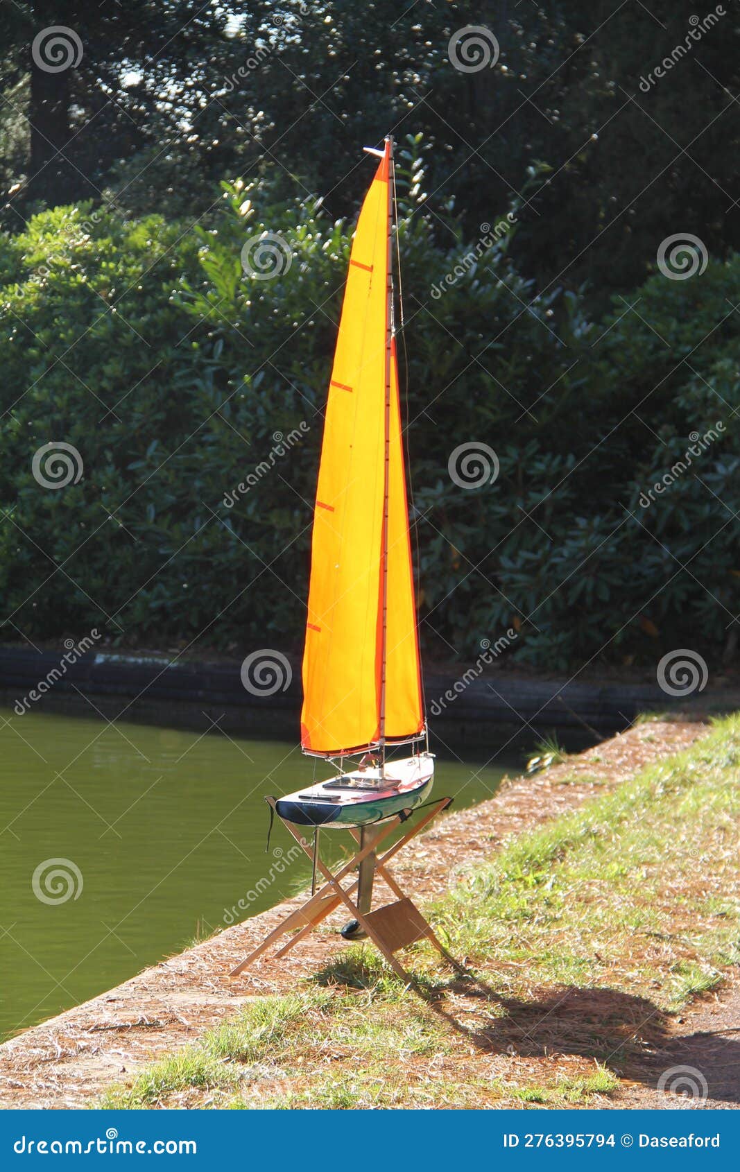Model Sailing Boat. stock photo. Image of play, lakeside - 276395794