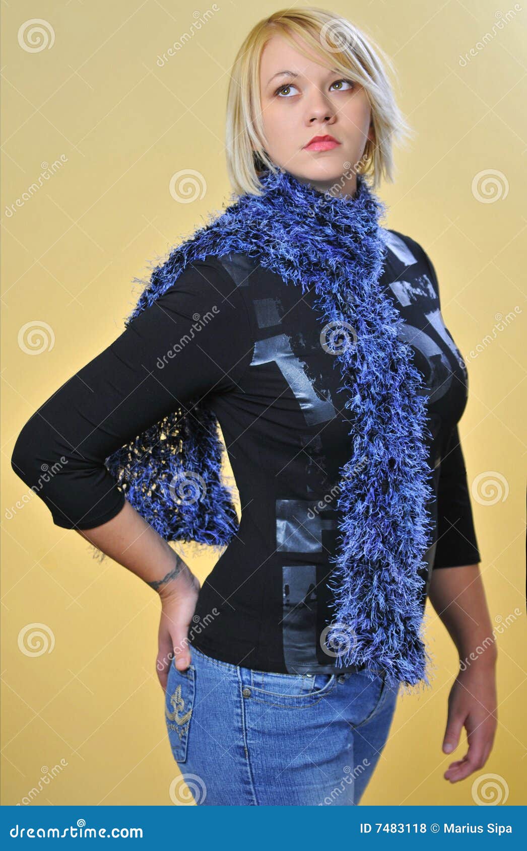 Model with Scarf stock photo. Image of acting, studio - 7483118