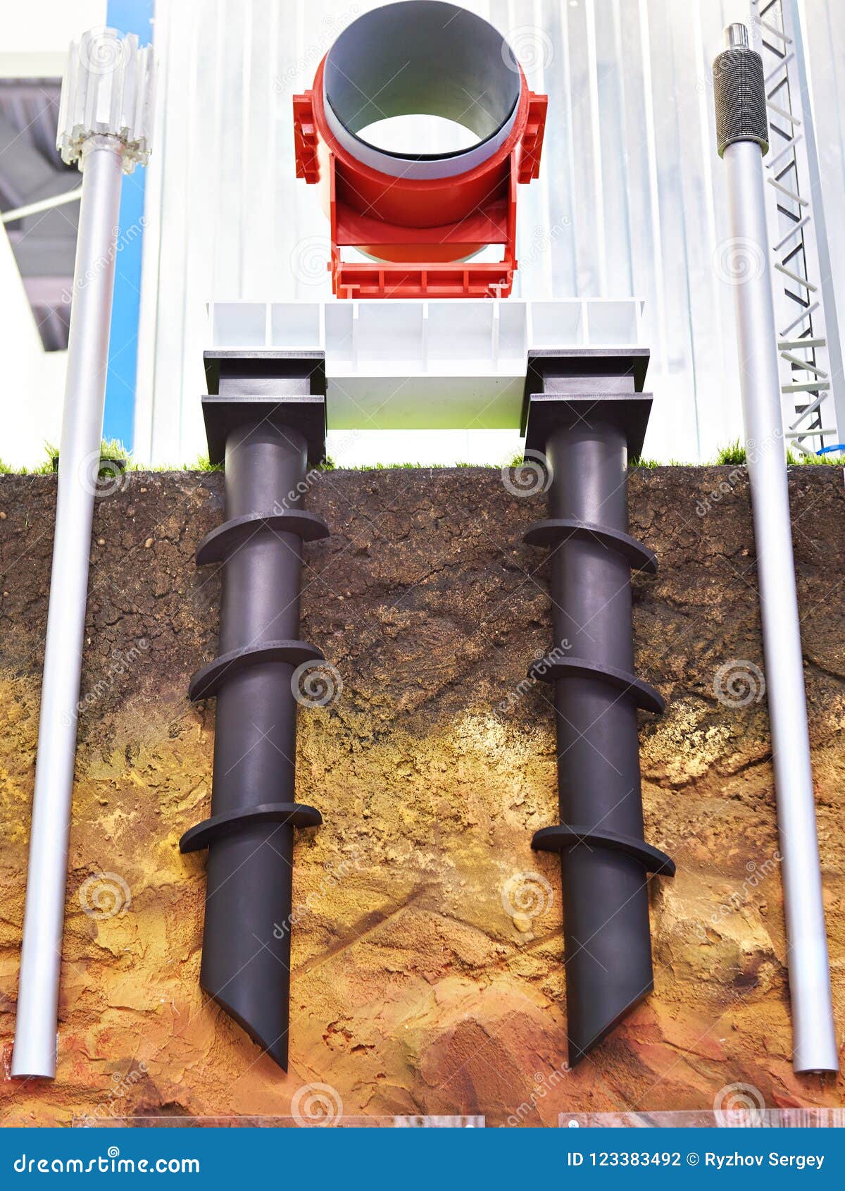 Piles and Main Pipeline Supports Stock Photo - Image of vertical, iron ...