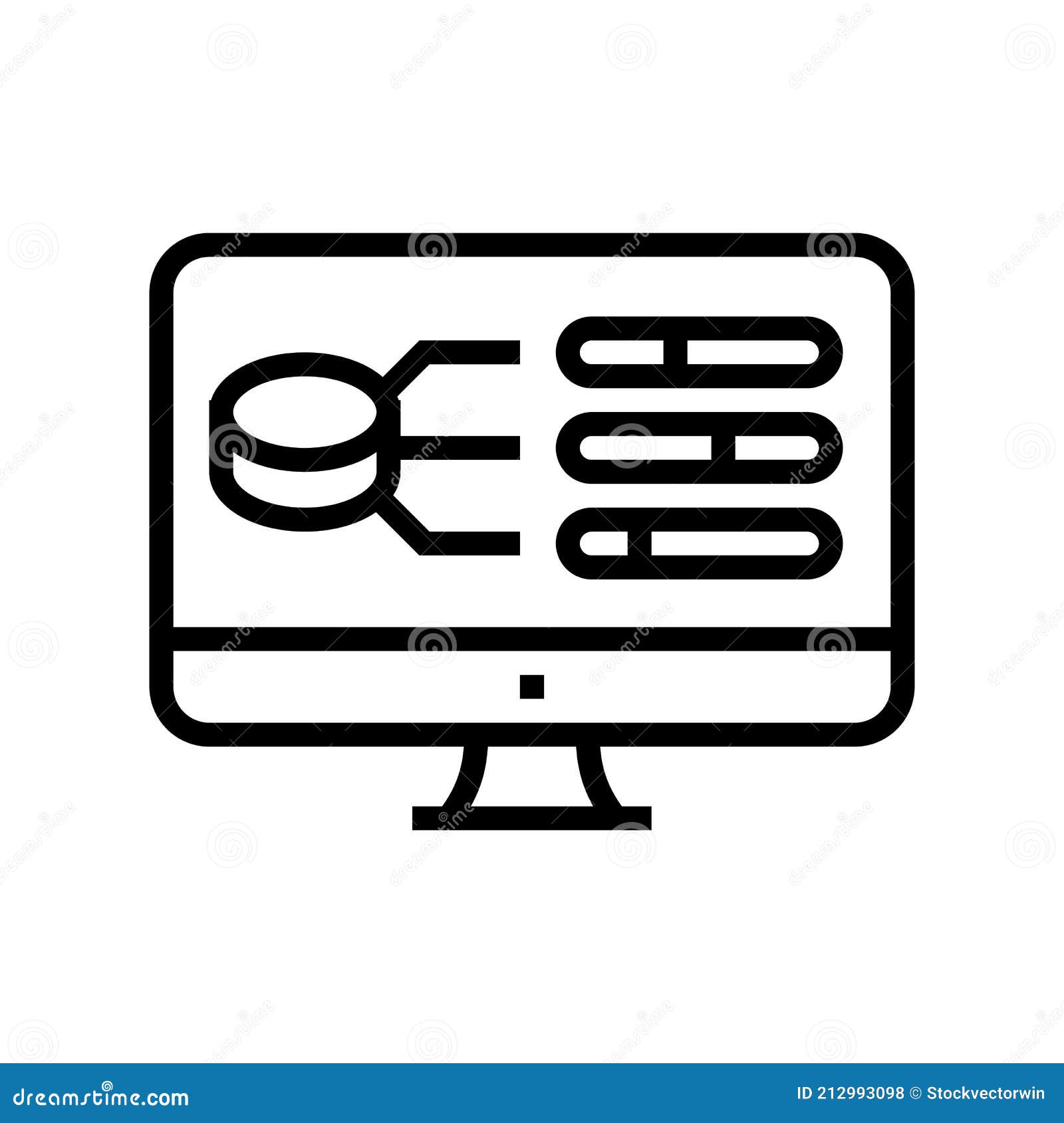 Model Selection Digital Processing Line Icon Vector Illustration Stock ...