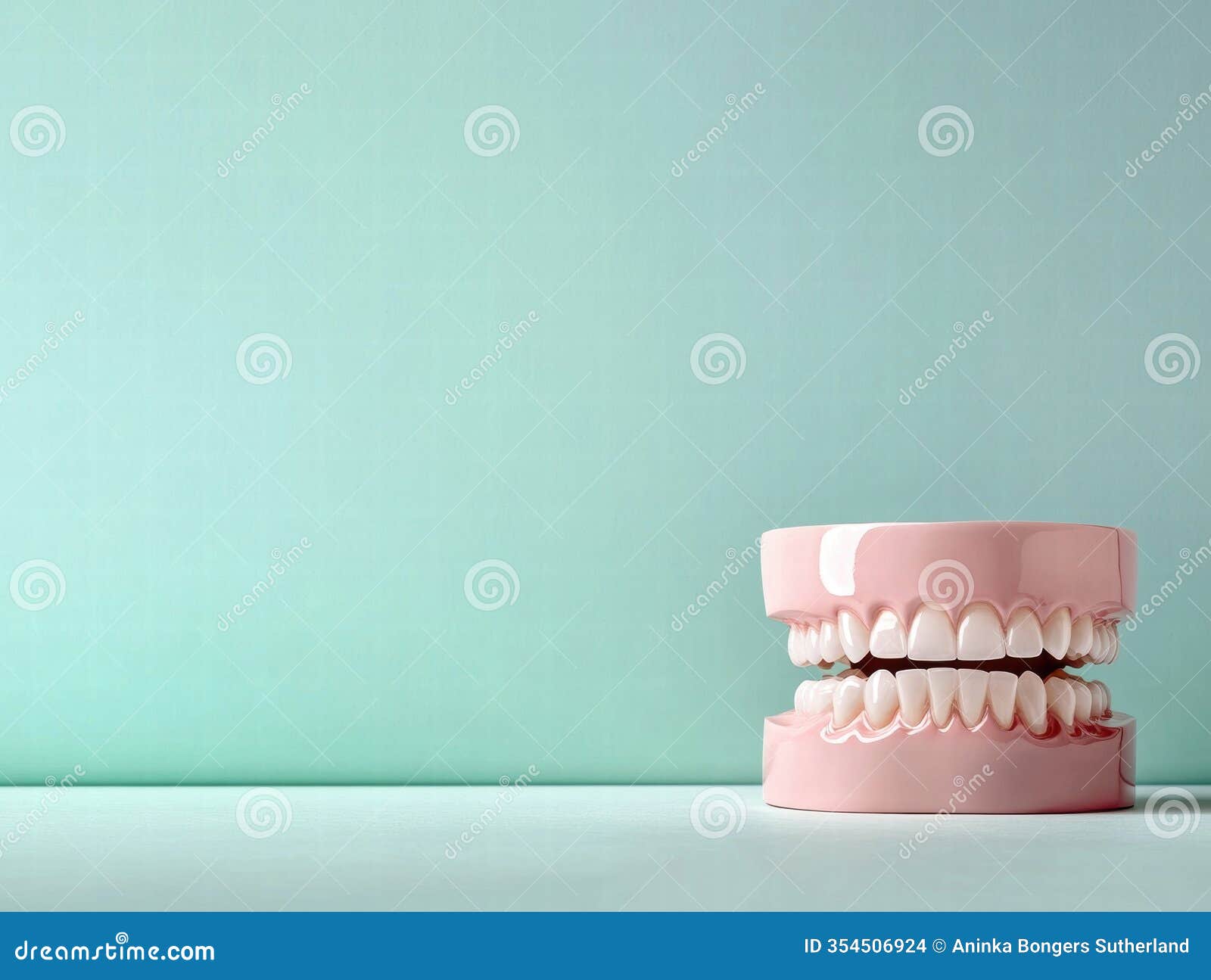 A Model of a Set of Teeth is on a Table with Copy Space Stock ...