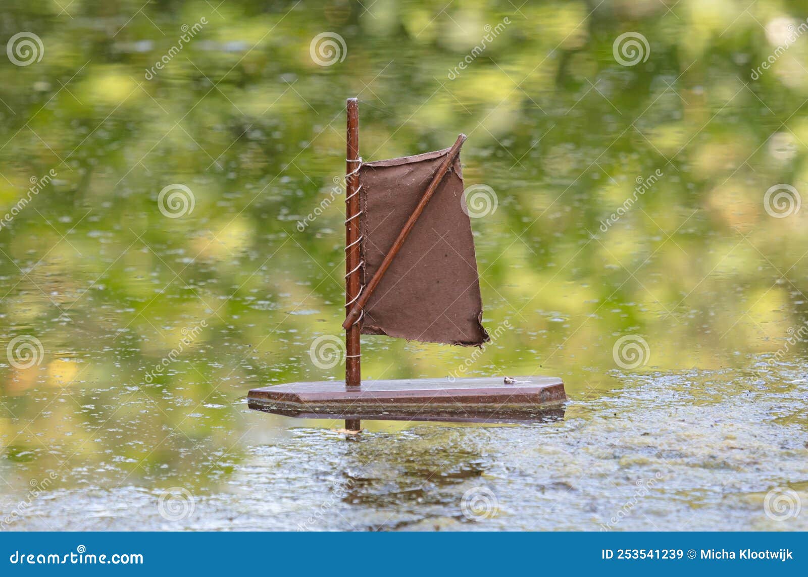 Model of the Ship is Swimming in the Pool Stock Image - Image of metal ...