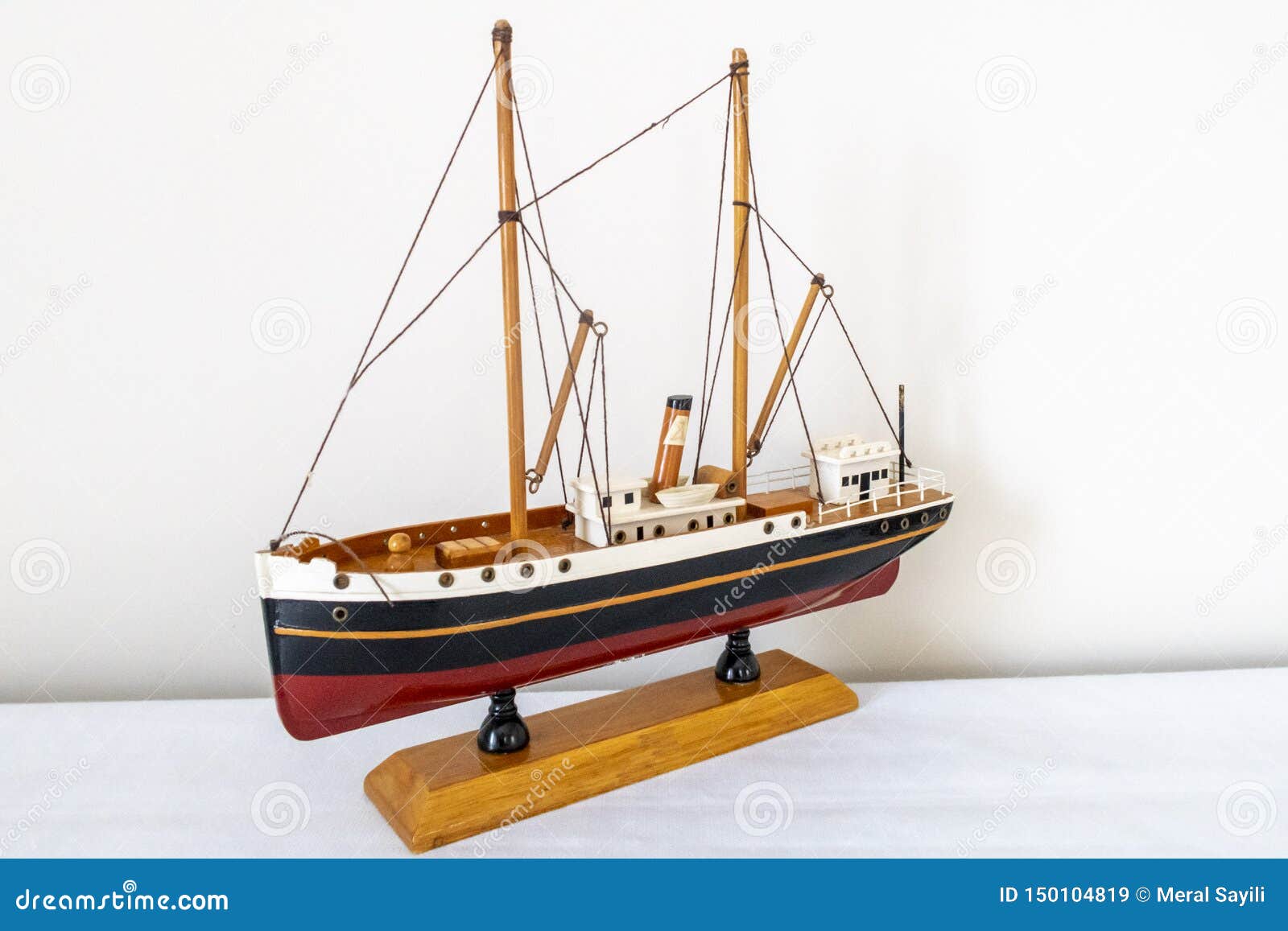 Model Ship on White Background Stock Image - Image of collect, replica ...