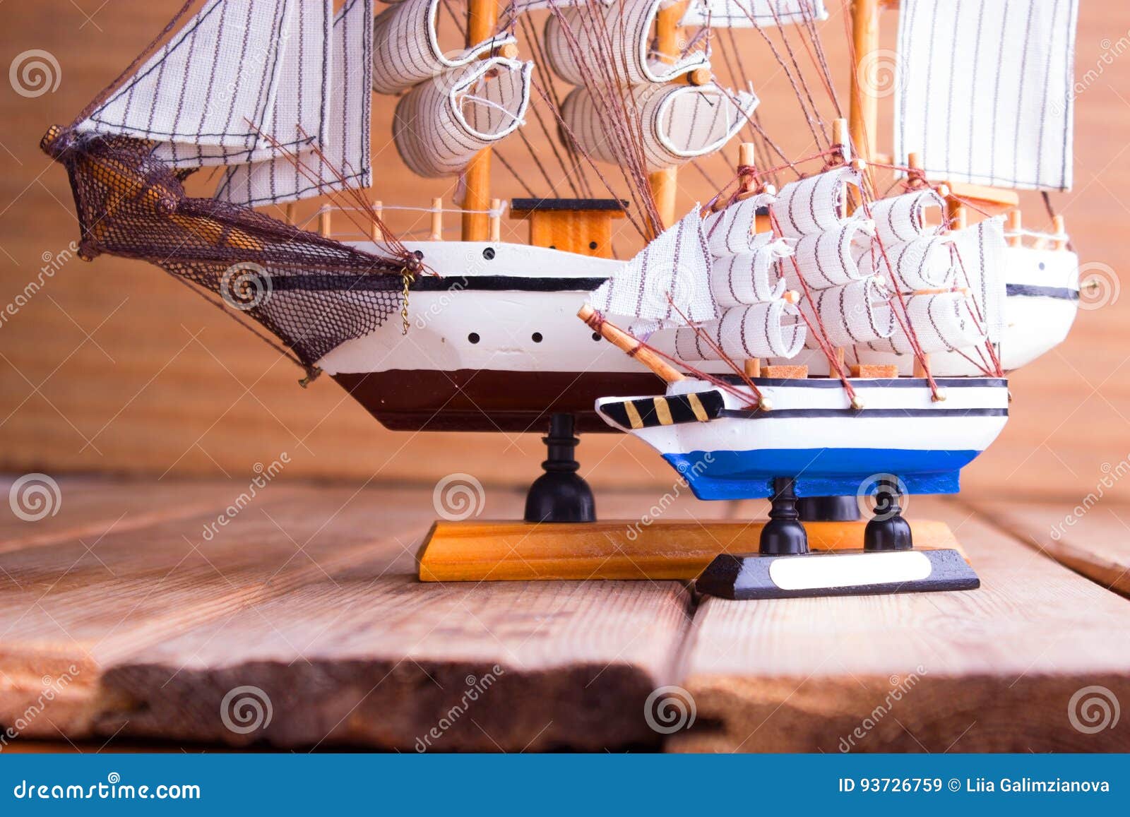 Model of Ships on the Wooden Table Stock Image - Image of copy, antique ...