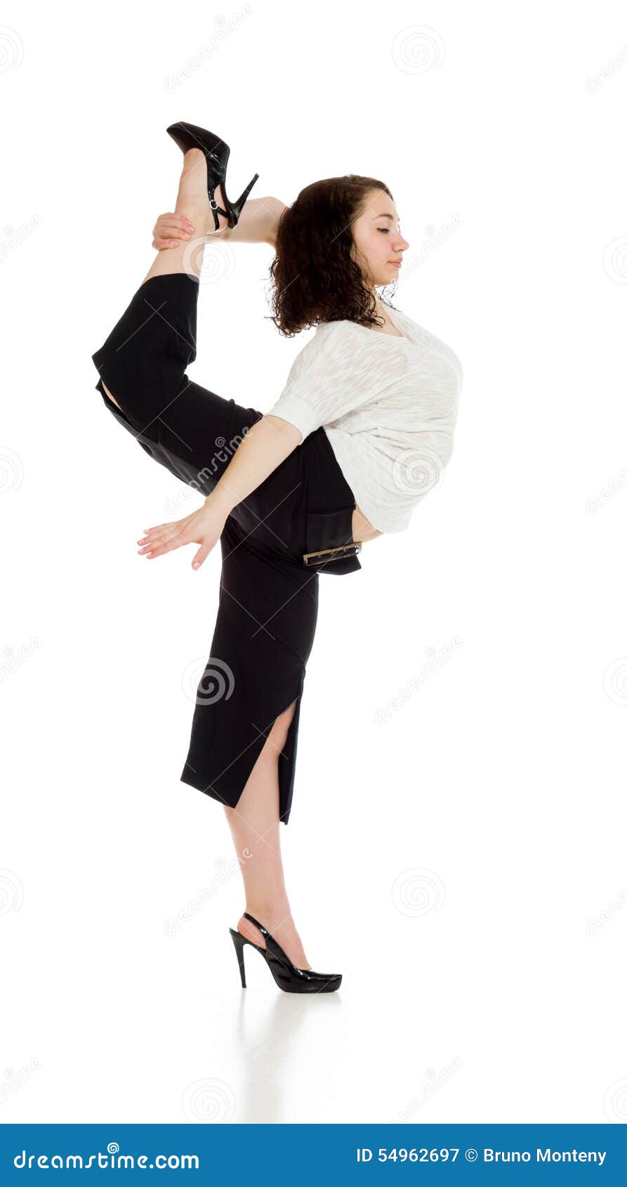 Model Shot in Studio on White Stock Image - Image of girl, teenager ...