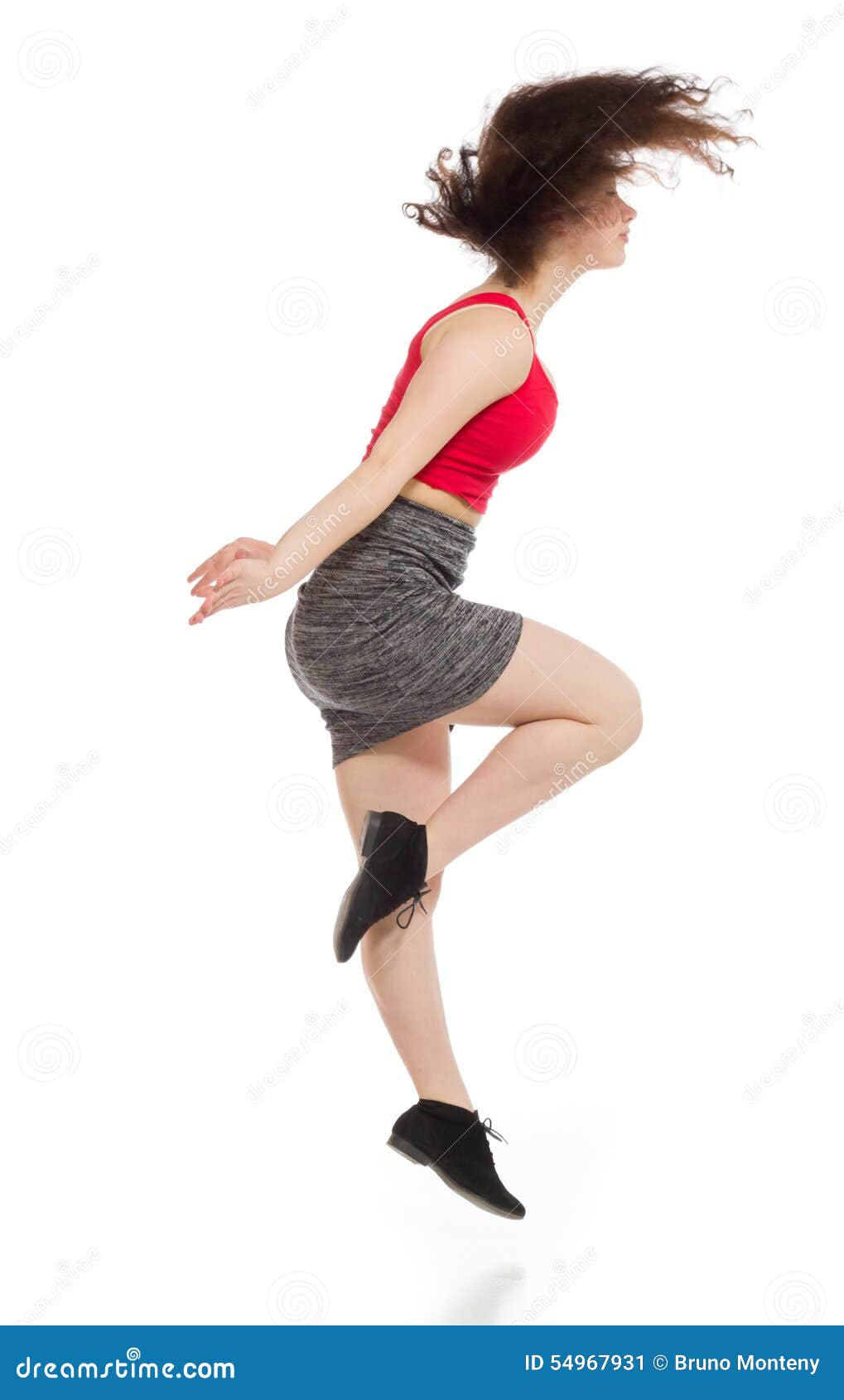 Model Shot in Studio on White Stock Image - Image of cute, dance: 54967931