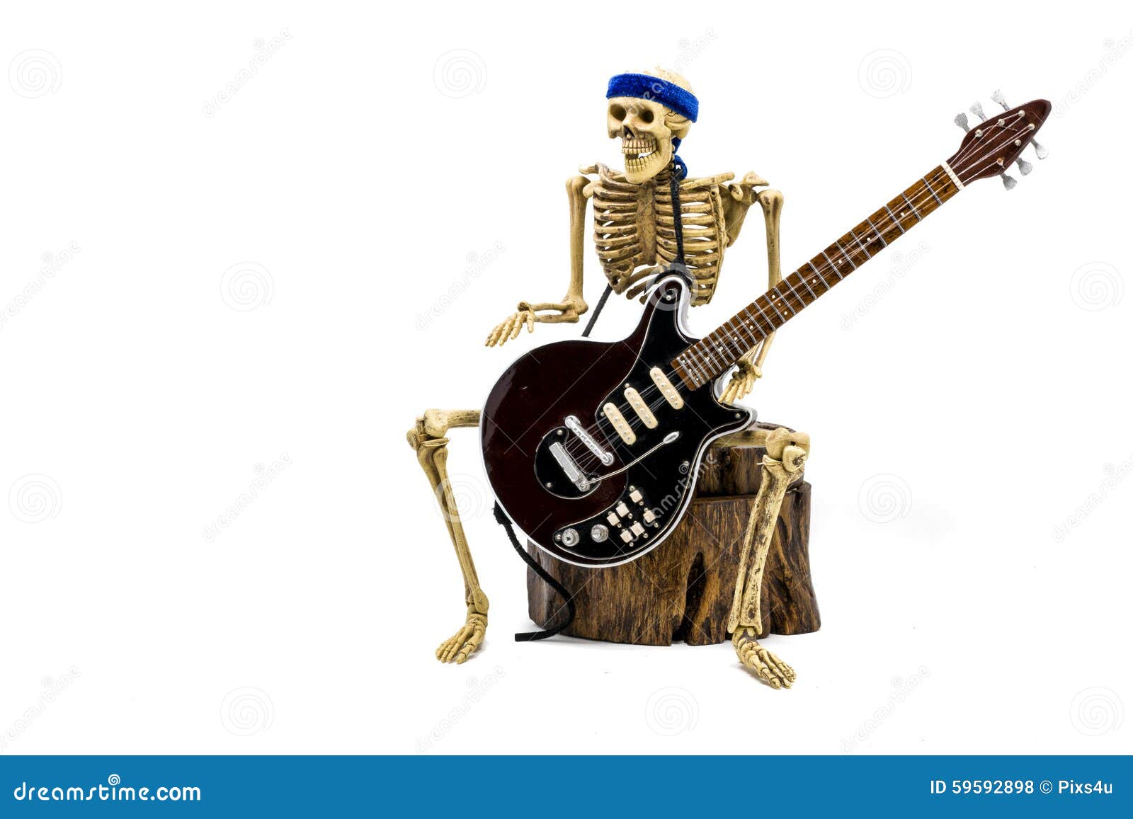 Model Skeleton Playing Electric Guitar Stock Photo - Image: 59592898