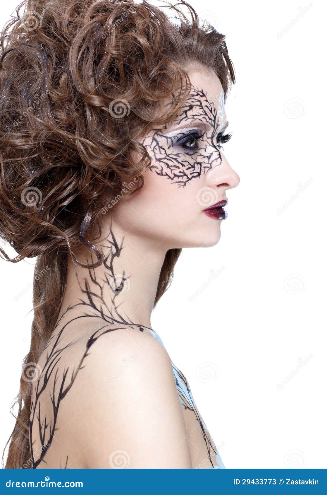 Model with skew bodyart stock image. Image of face, fashion - 29433773