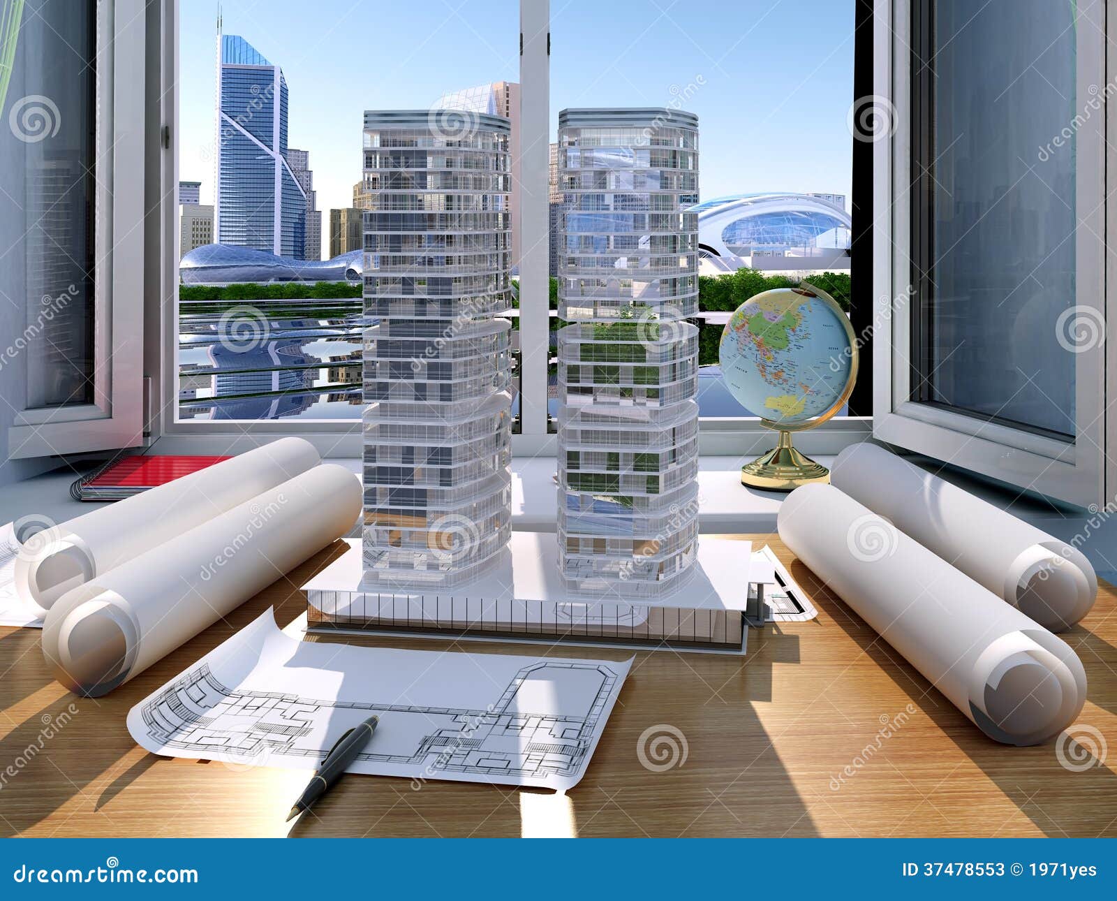 Model skyscraper stock illustration. Illustration of skyscraper - 37478553