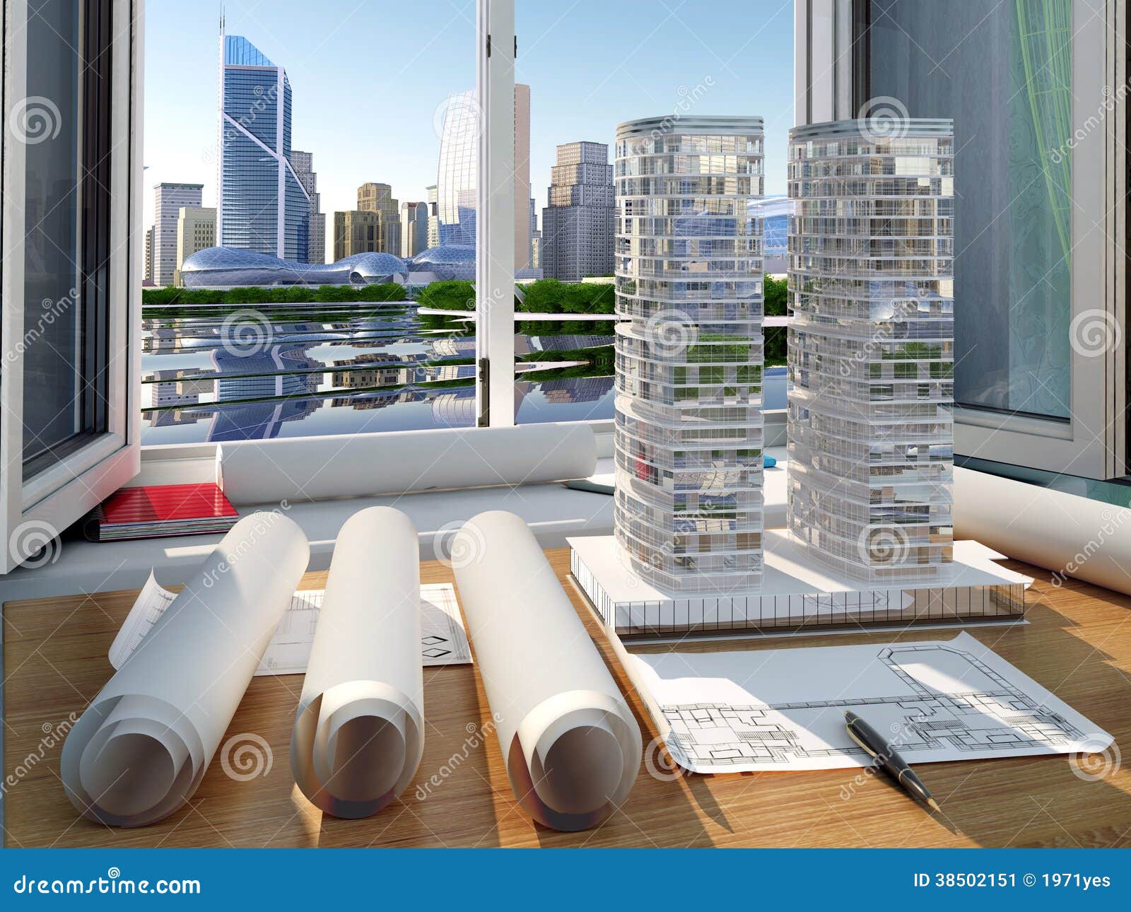 Model skyscraper stock illustration. Illustration of people - 38502151