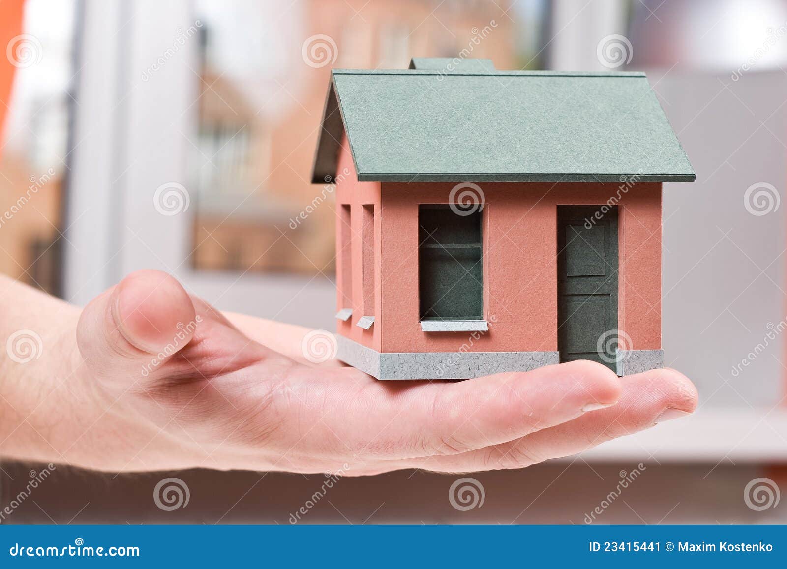 Model of the Small House in Human Hand Stock Image - Image of ...