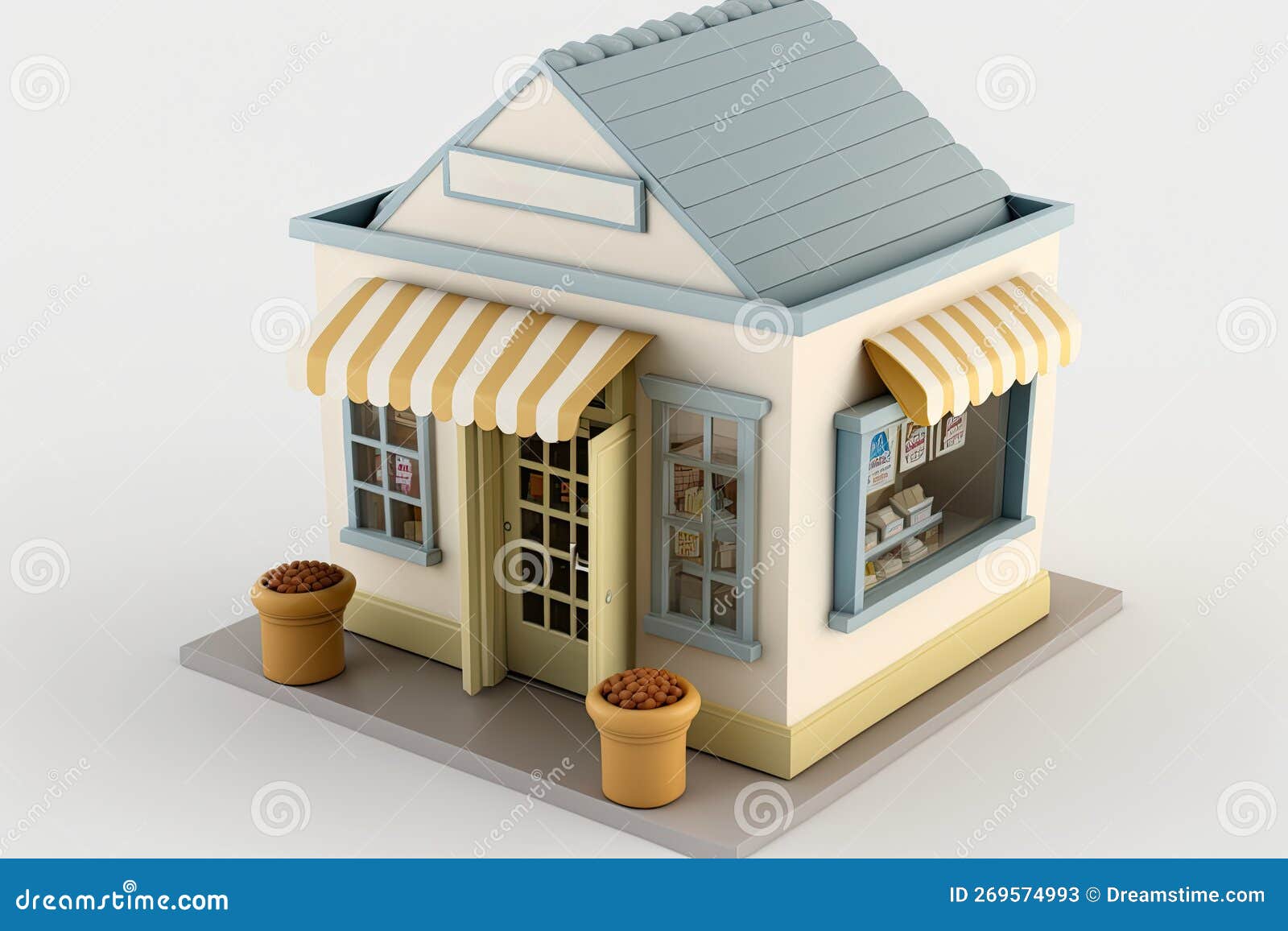 Model of a Small Shop on a White Background. Generative Ai Stock ...