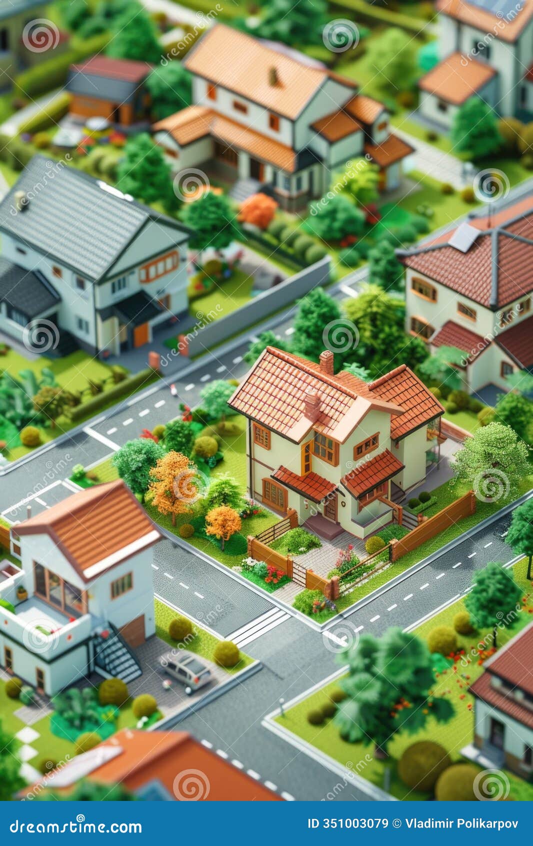 A Model of a Small Town with Houses, Perfect for Architectural Projects ...