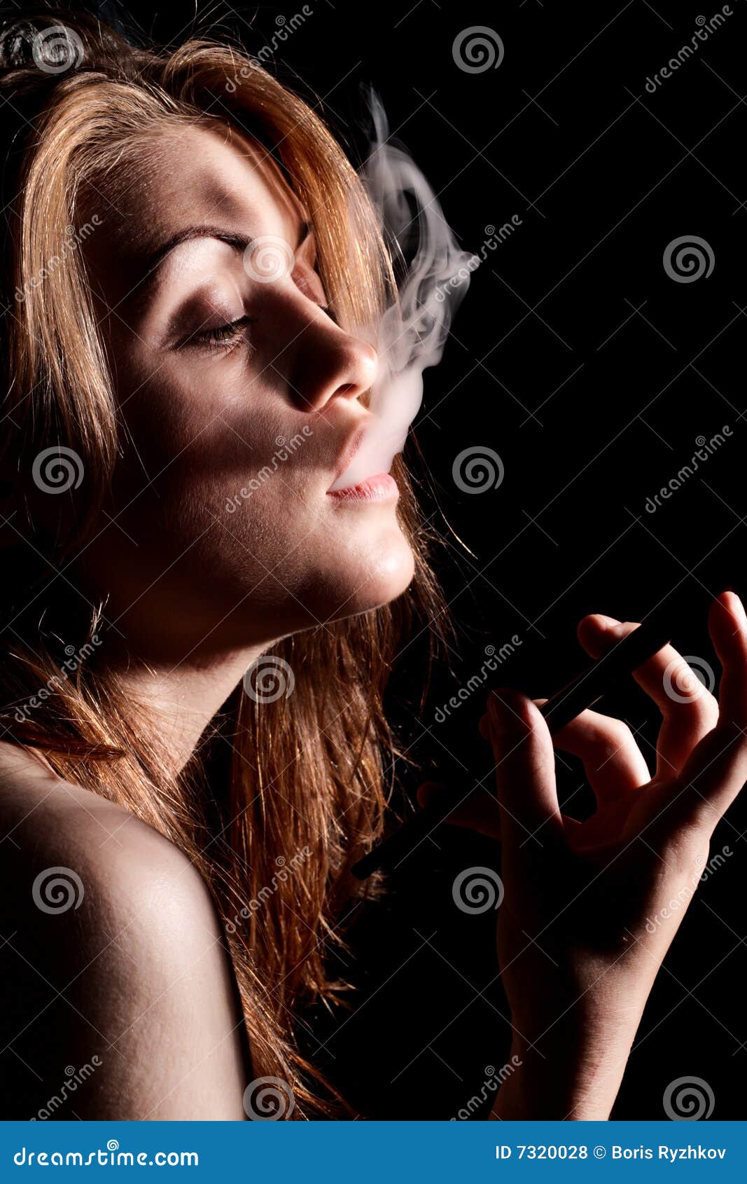 Model and Smoke stock photo. Image of enjoyment, beautiful - 7320028