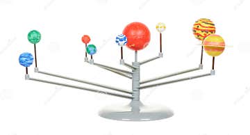 Model of Solar System Isolated on White Background Stock Photo - Image ...