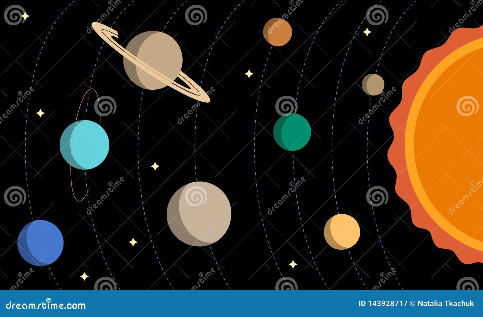 Model of Solar System, Vector Illustration Stock Vector - Illustration ...