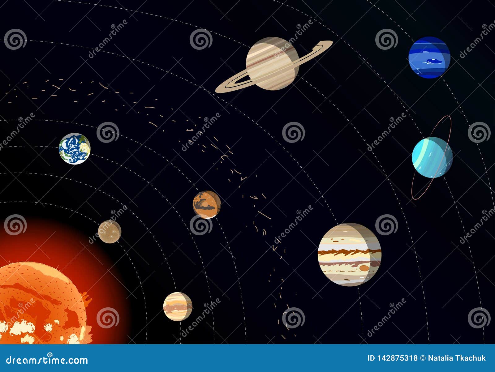 Model of Solar System, Vector Illustration Stock Vector - Illustration ...