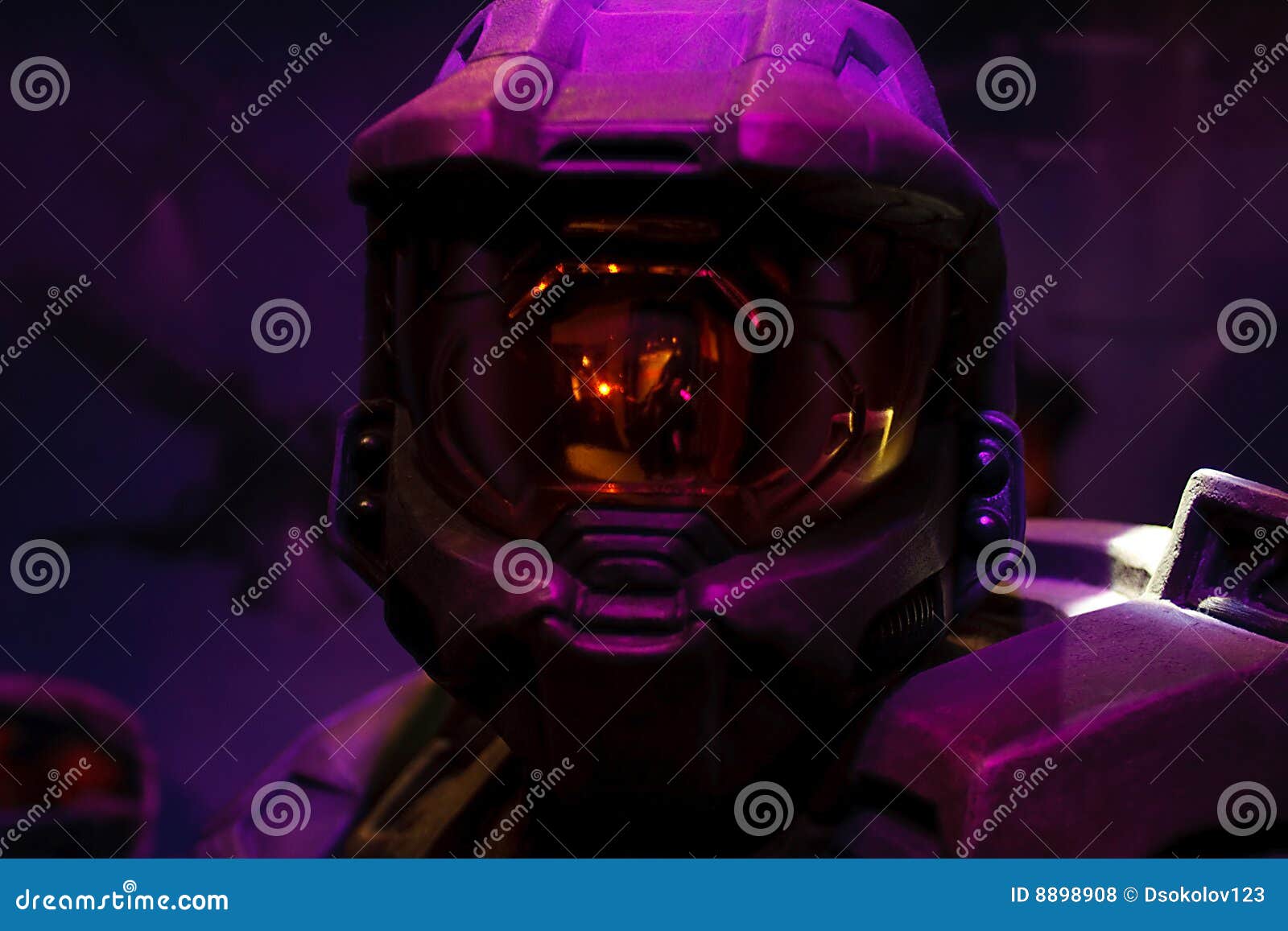 Futuristic Marine Soldier On A White Background With Splatter ...