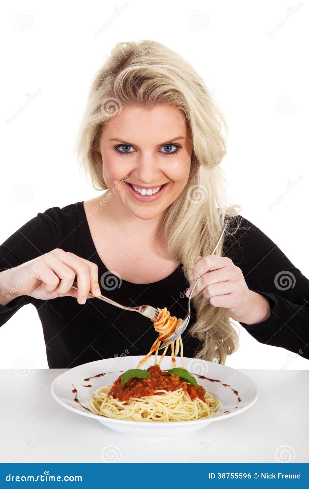 Model with spaghetti stock photo. Image of nutrition - 38755596