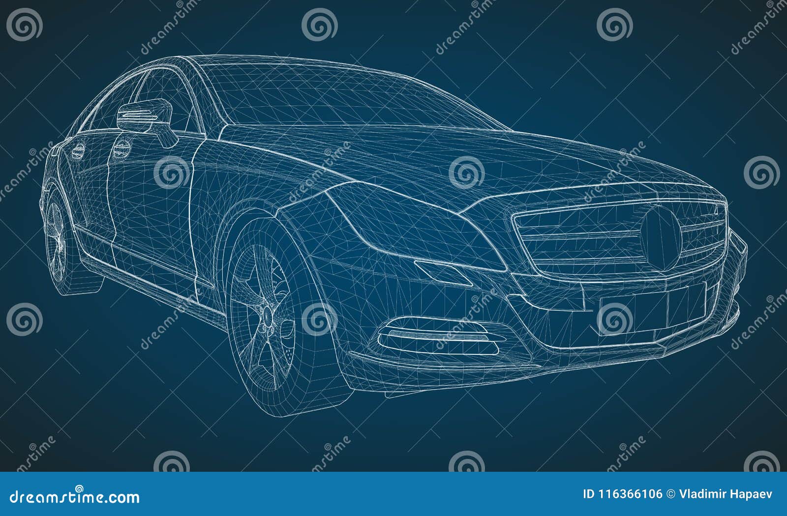 The Model Sports a Premium Sedan. Vector Illustration in the Form of a ...
