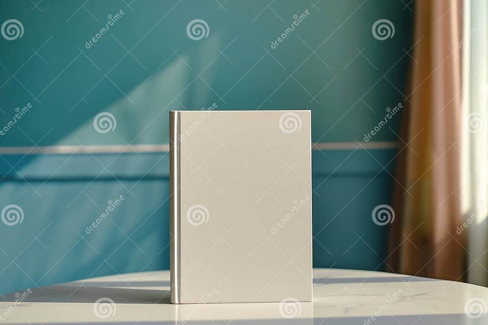 Model of a Square Book Standing Vertically on a Table Stock ...