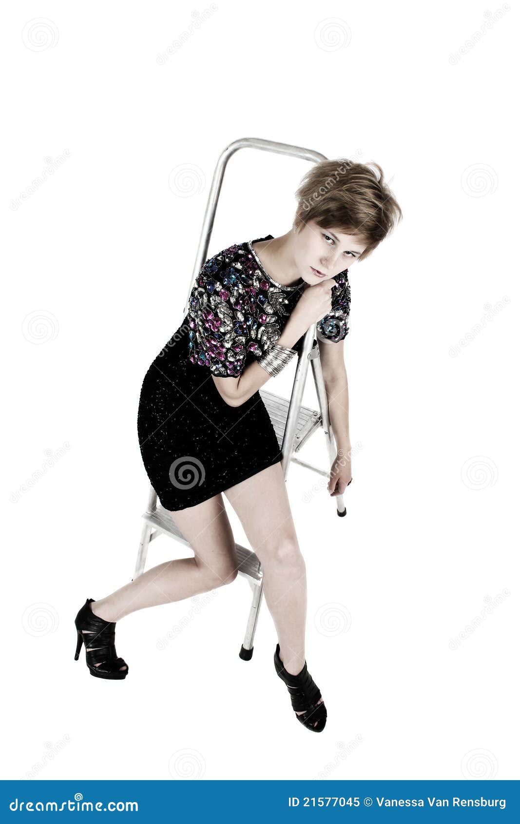 Model on Step-ladder stock image. Image of luxuriant - 21577045