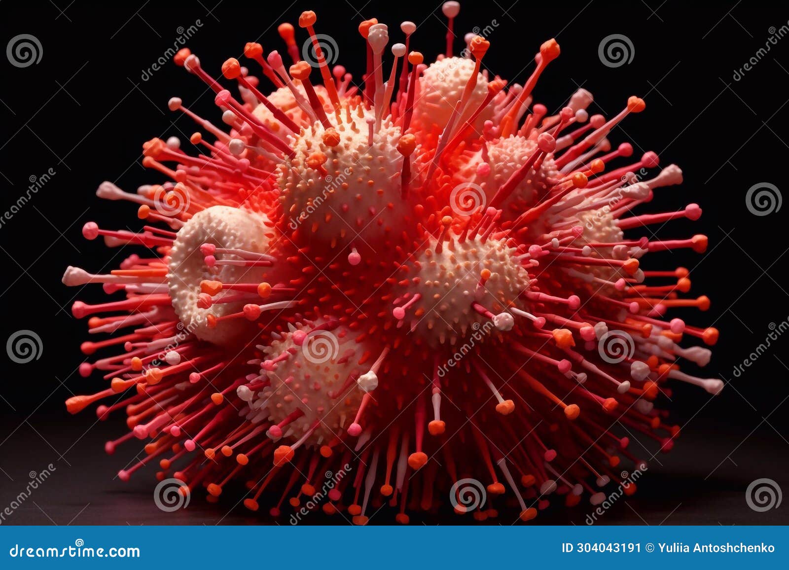 Model of the Structure of the Influenza Virus. Stock Illustration ...