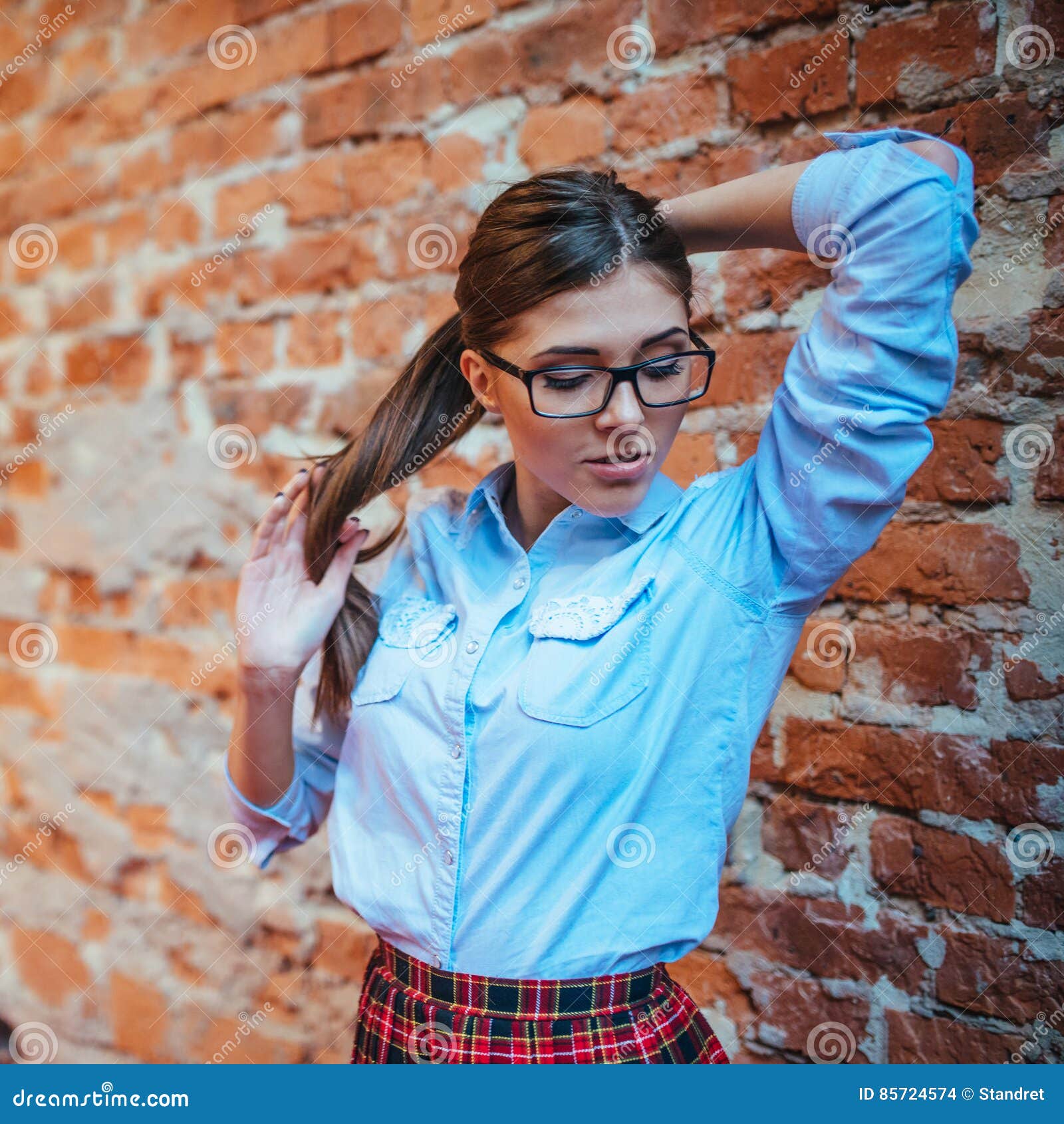 Model Student Poses for Photographers.Art Processing and Retouch Stock ...