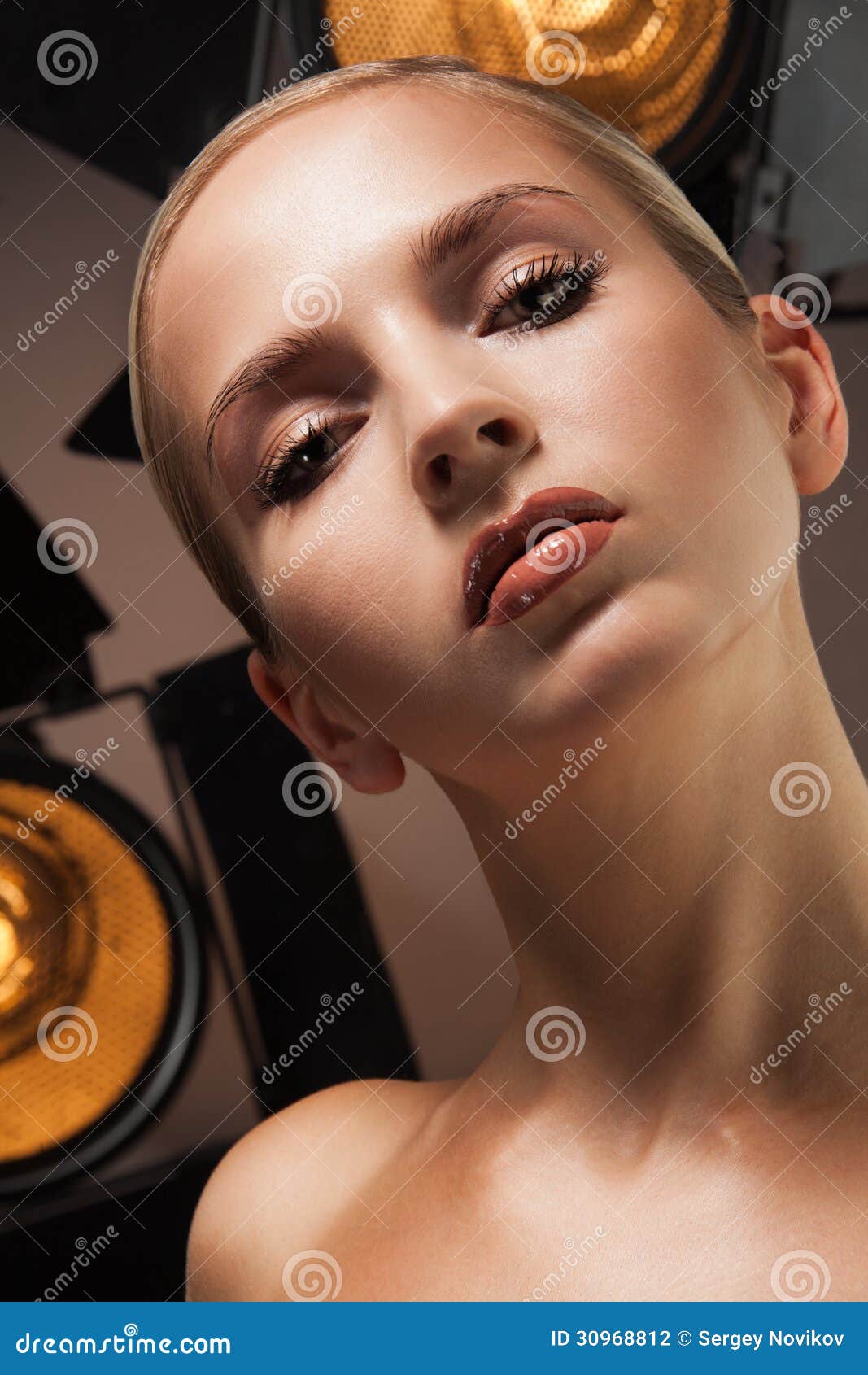 Model and studio lights stock photo. Image of model, professional ...
