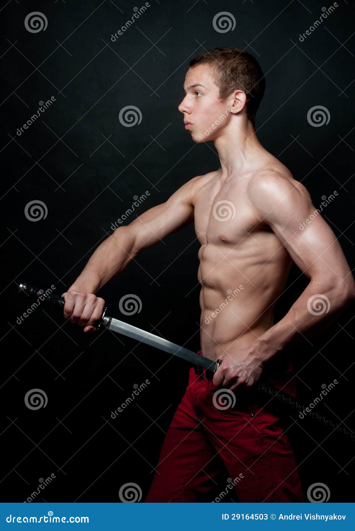 Model with a sword stock image. Image of fitness, samurai - 29164503