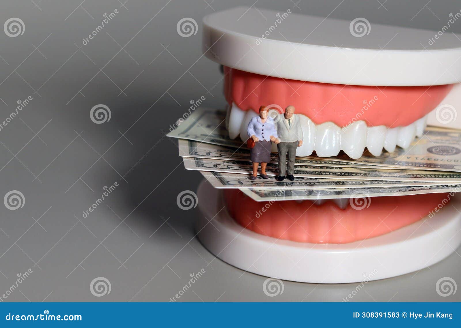 A Miniature of an Old Man Standing on a Bill. Stock Image - Image of ...