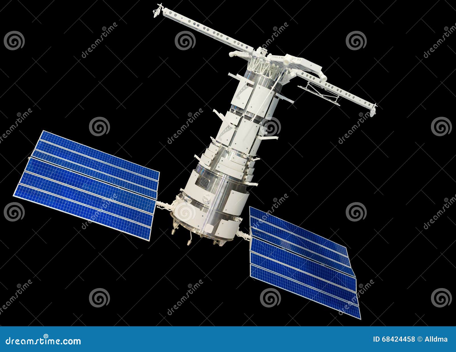 Model of Telecommunication Satellite Stock Photo - Image of antenna ...