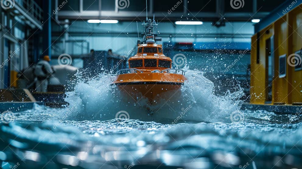 Model Testing Tank Marine Engineer Testing Stability of New Vessel ...