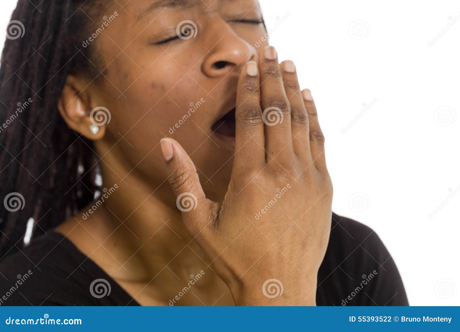 Model tired yawning stock photo. Image of isolated, yawning - 55393522