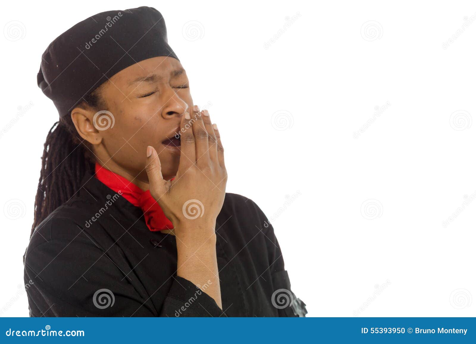 Model tired yawning stock photo. Image of girl, black - 55393950