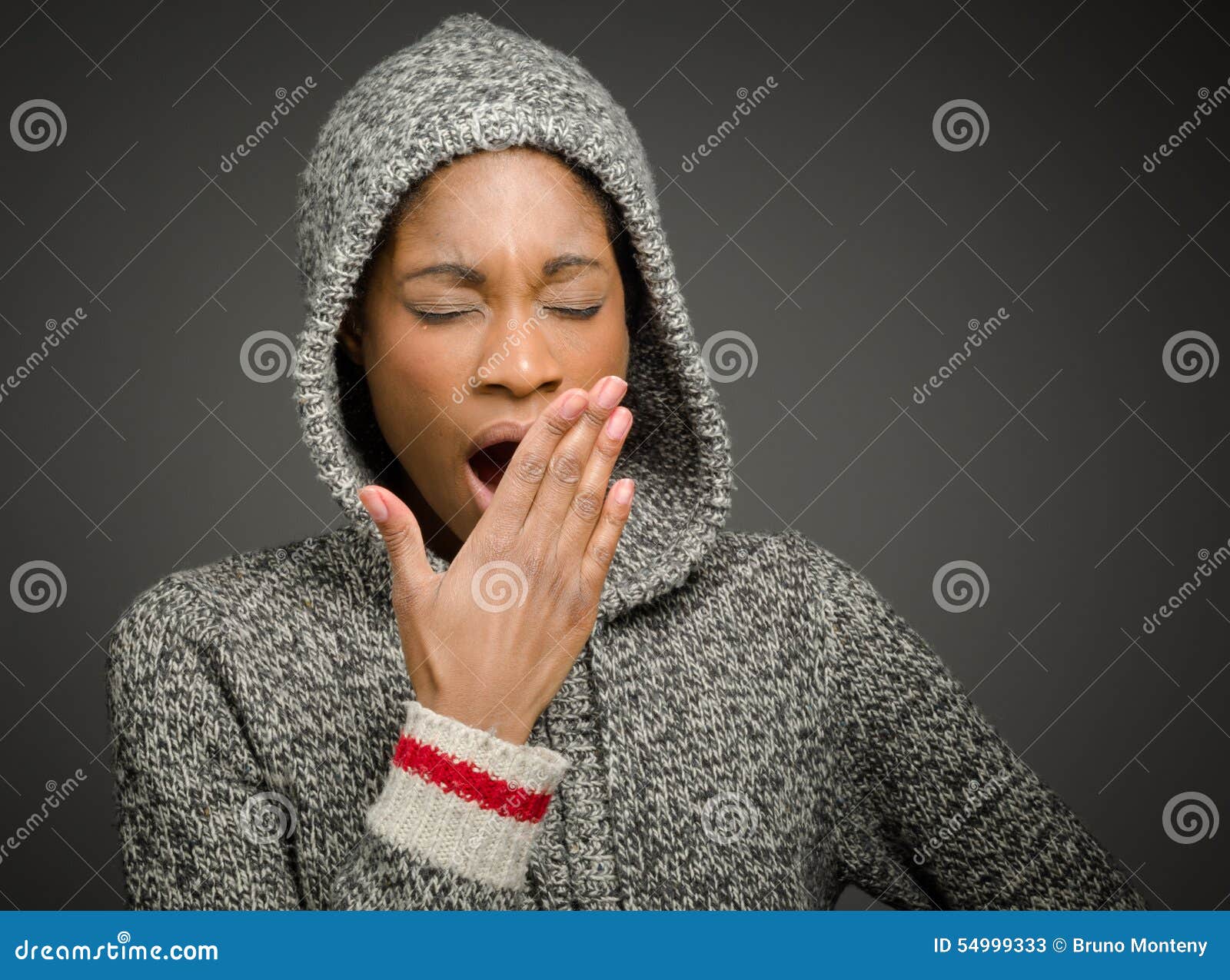 Model tired yawning stock image. Image of hoodie, mouth - 54999333