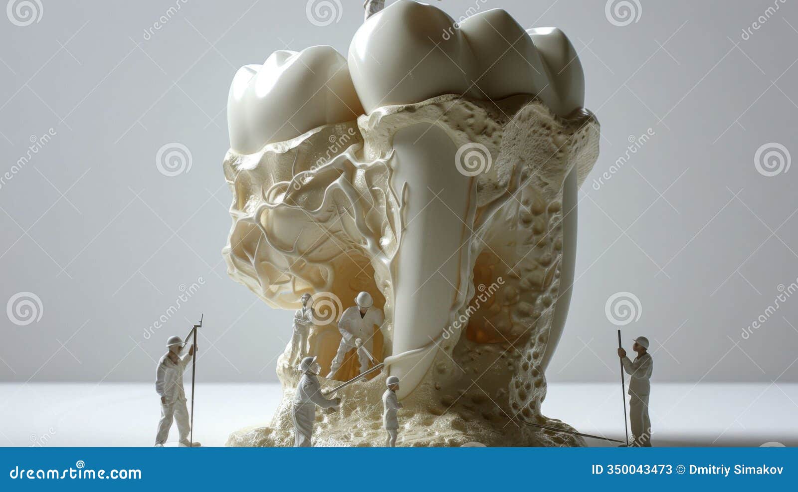 A Model of a Tooth with a Man and a Woman on Top of it Stock ...