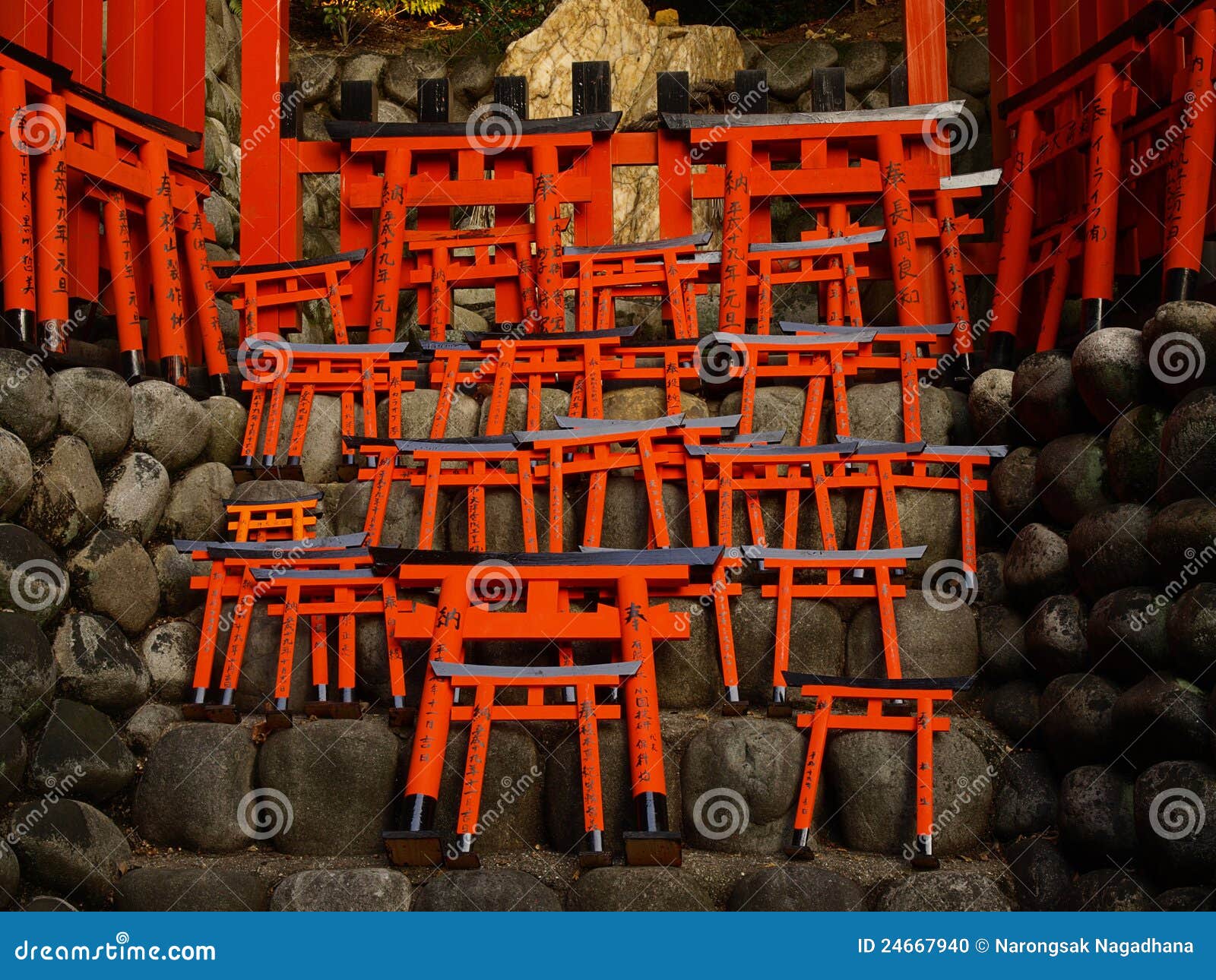 Model of Torii Gate at Fushimi Inari Shrine Stock Photo - Image of ...
