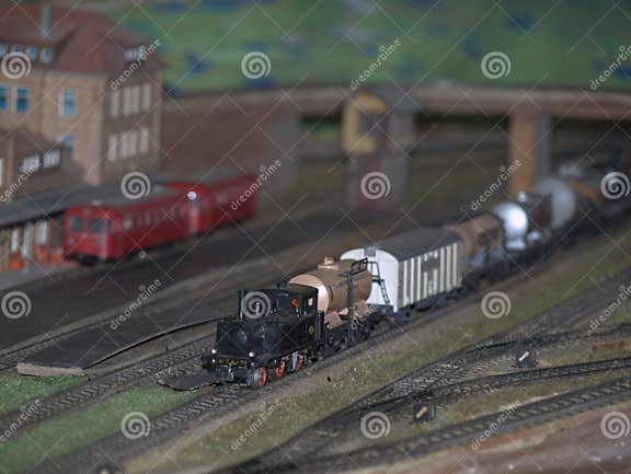 Model Train, Recreation of a Steam Engine. HO Scale Miniature Stock ...