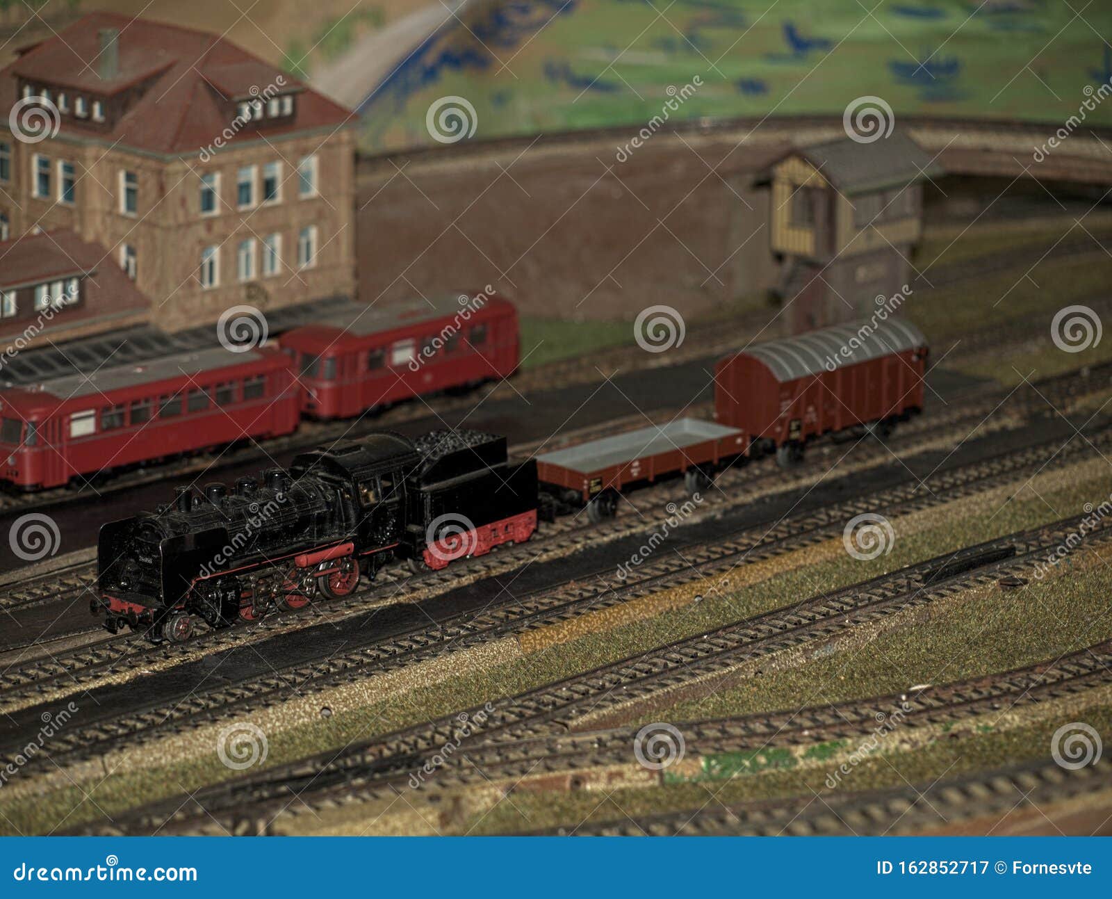 Model Train, Recreation of a Steam Engine. HO Scale Miniature Stock ...