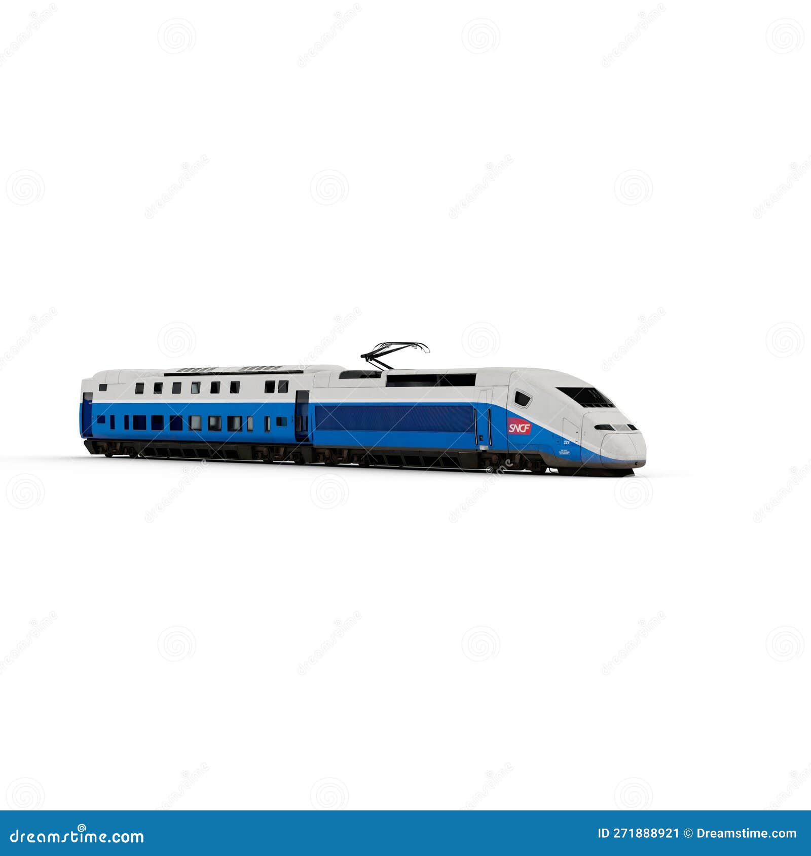 A Model Train on a Track in a White Background with One Car Visible ...