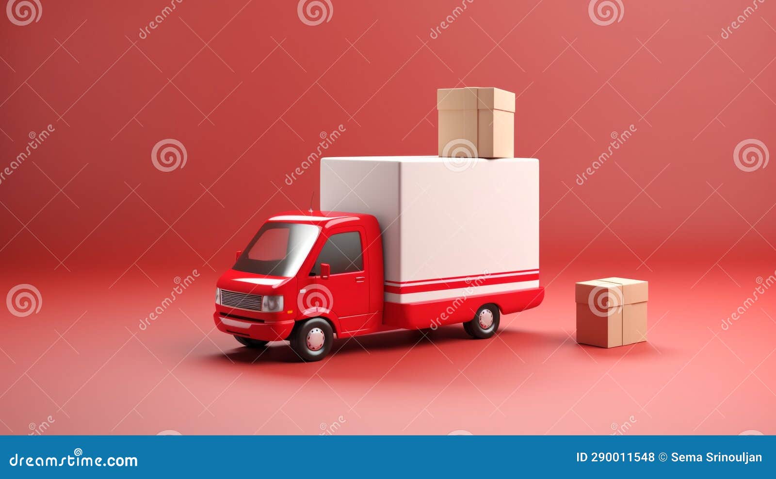 Model of a Transport Truck Delivery Service Stock Illustration ...