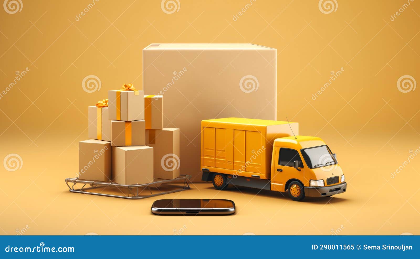Model of a Transport Truck Delivery Service Stock Illustration ...