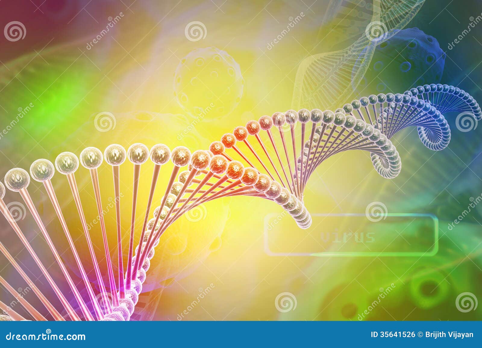 Model of twisted DNA chain stock illustration. Illustration of ...