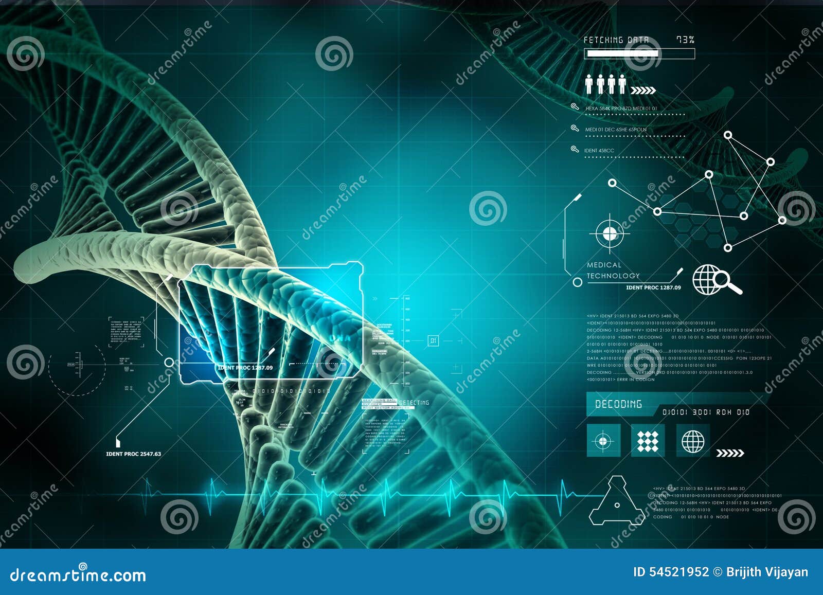 Model of twisted DNA chain stock illustration. Illustration of ...