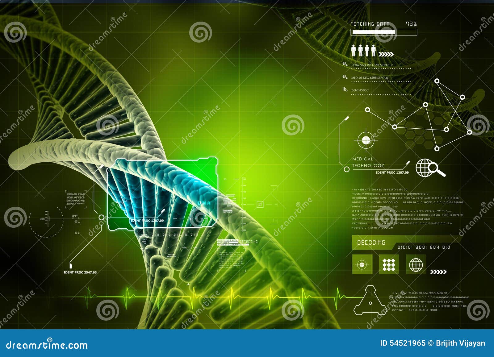 Model of twisted DNA chain stock illustration. Illustration of ...