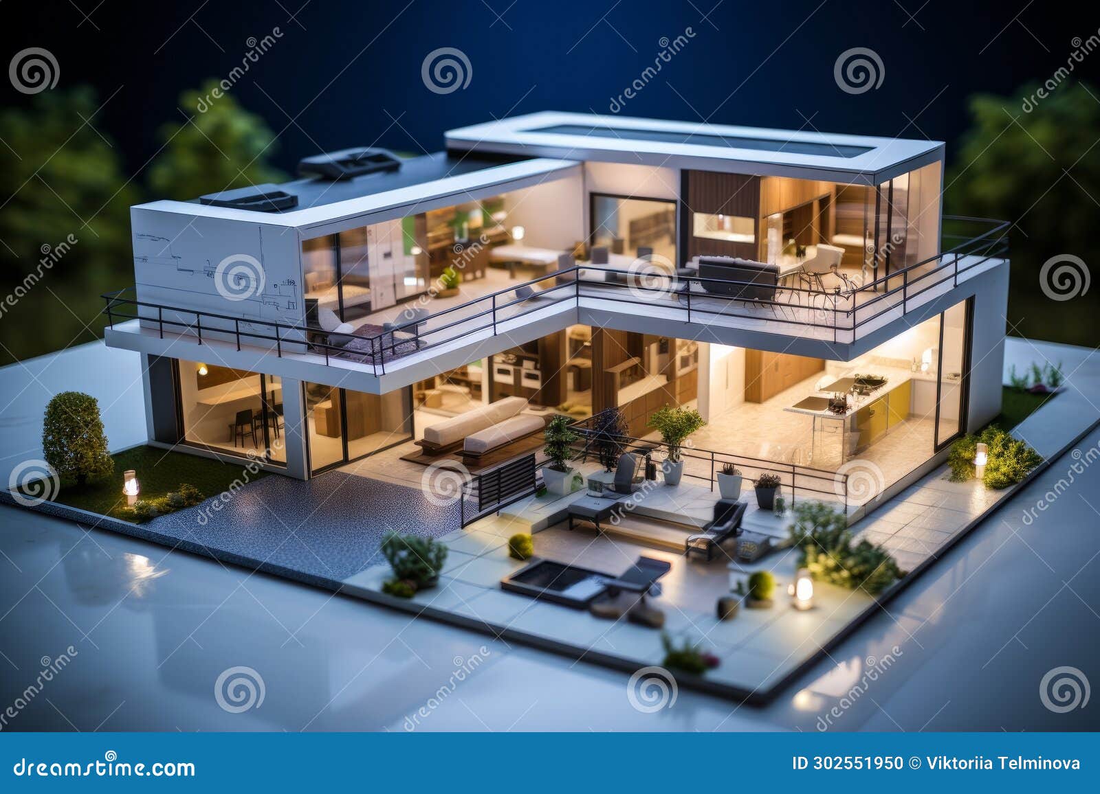A Model of a Two-storey House in a Modern Style on the Architect S Desk ...