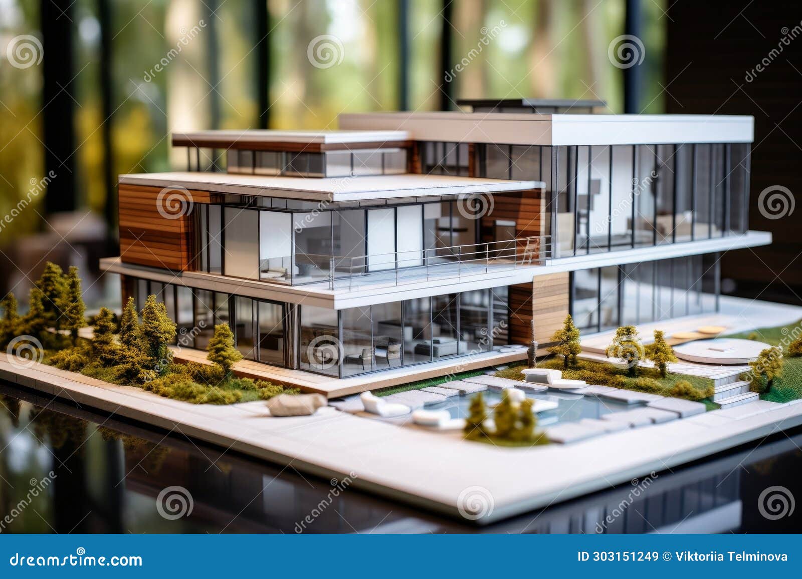 A Model of a Two-storey House in a Modern Style on the Architect S Desk ...