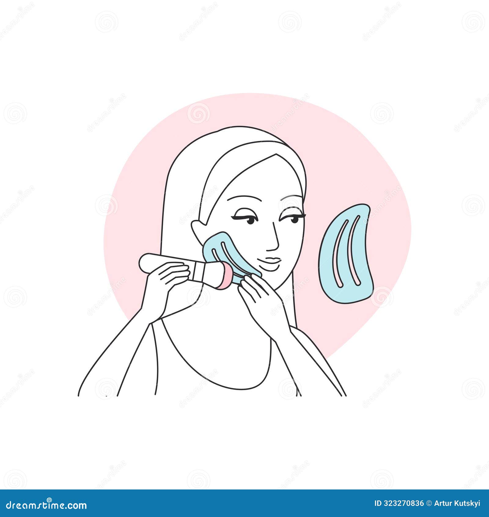 Model Using Brush and Stencil To Do Face Contouring and Makeup Line ...