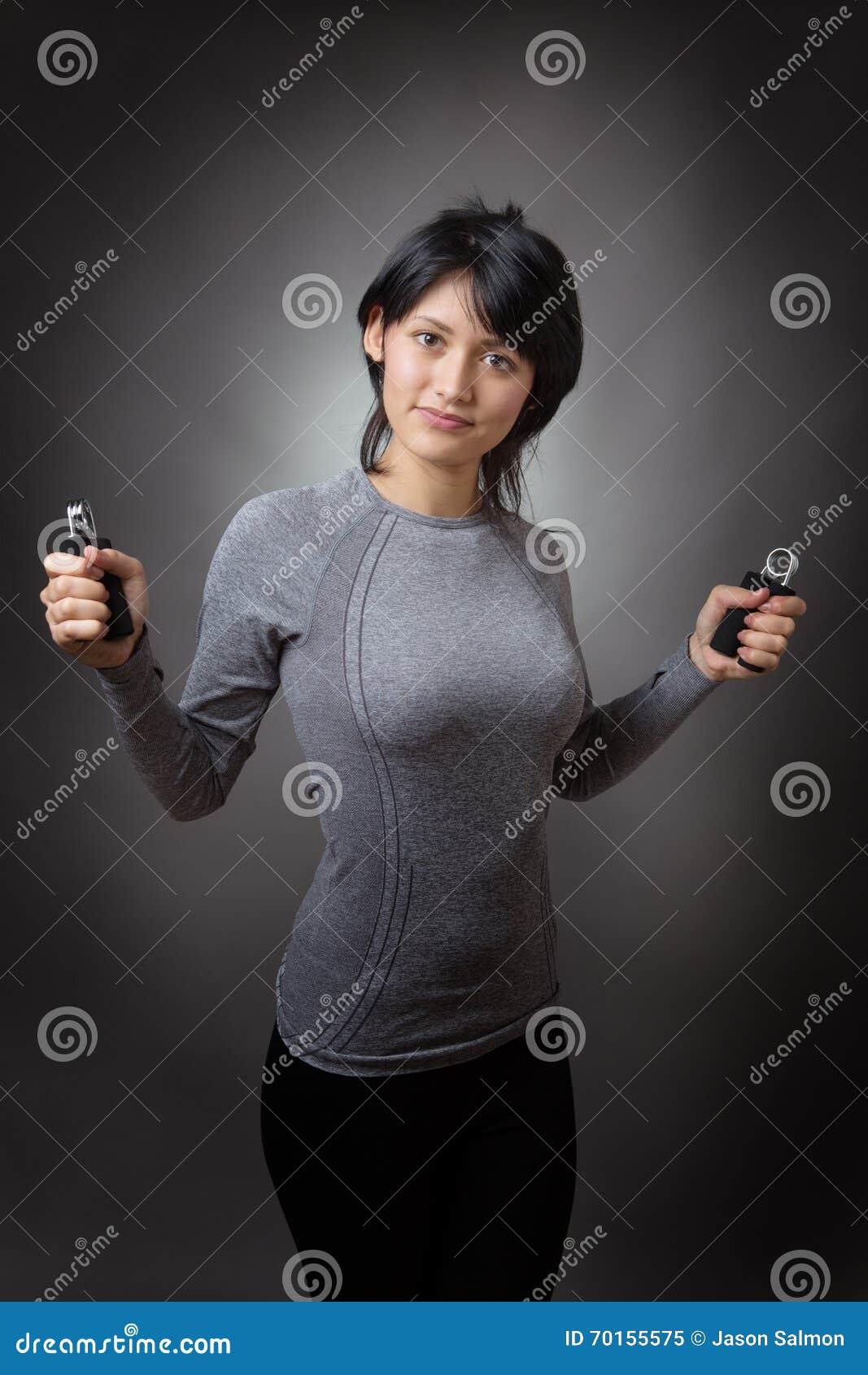 Model using handgrips stock image. Image of training - 70155575